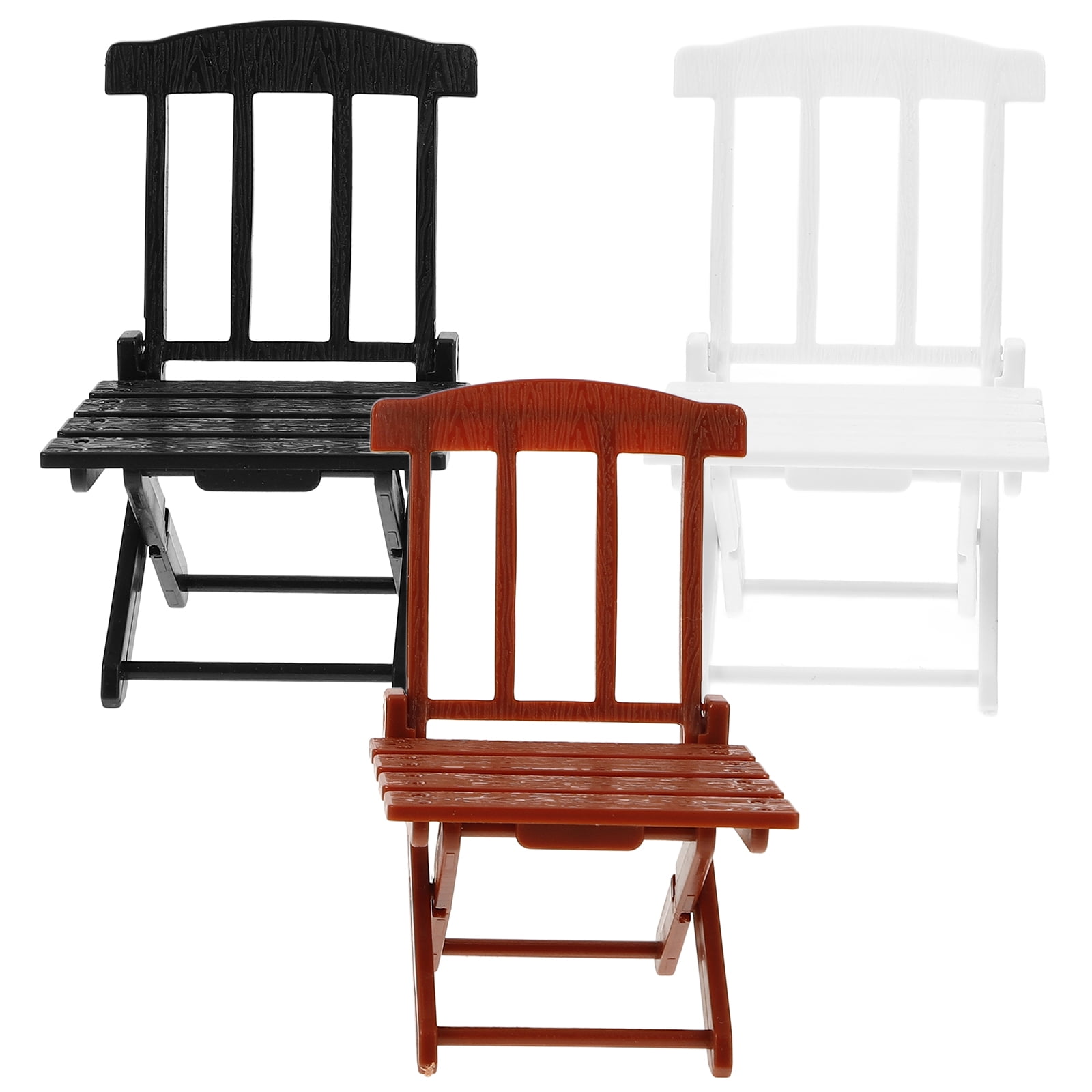 3 Pieces Mini Folding Beach Chair for Decoration Assorted Color Plastic ...
