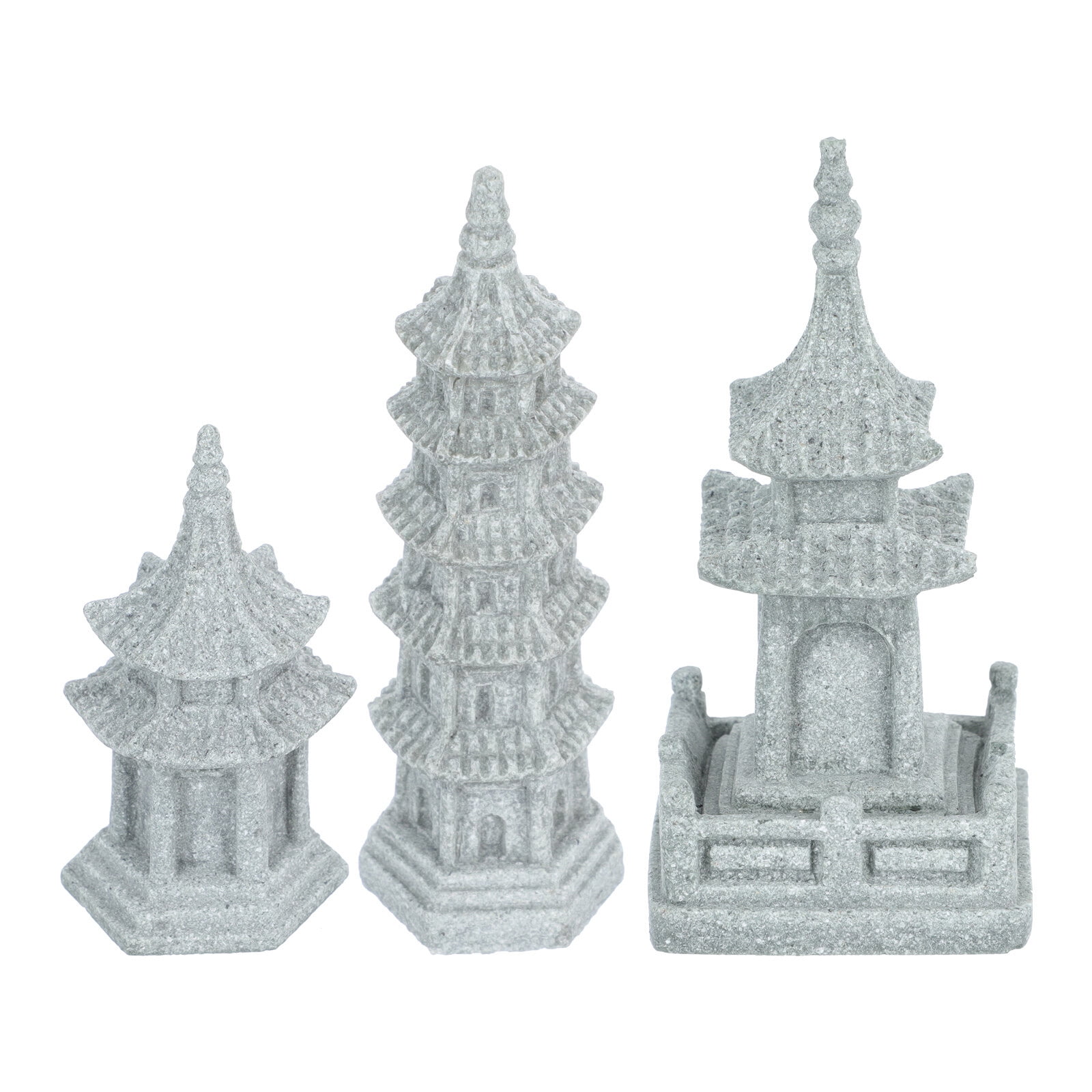3 Pcs Miniature Japanese Pagoda Decor Simulation Landscape Furnishing ...