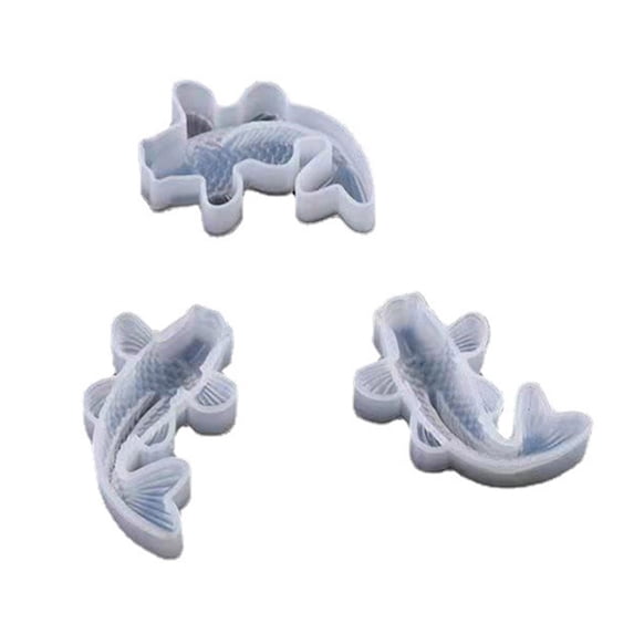 3 Pcs Mirror Goldfish Three-dimensional Ornaments UV Crystal Epoxy Mold ...