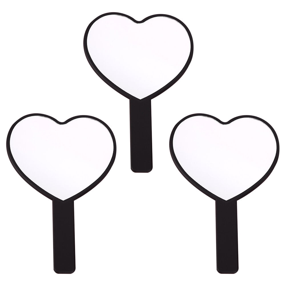 3 Pcs Mirror Handheld with Handle Hairdressing Vintage Black Vanity ...