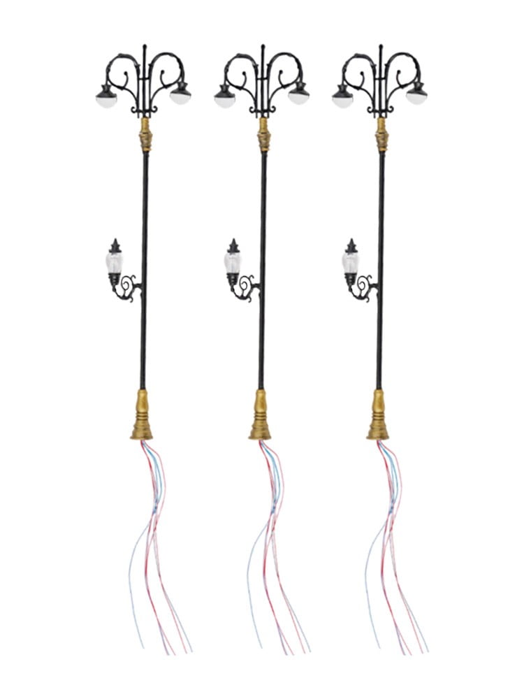 3 Pcs Model Railway Train Lamp Post Street Light microlandscape garden ...