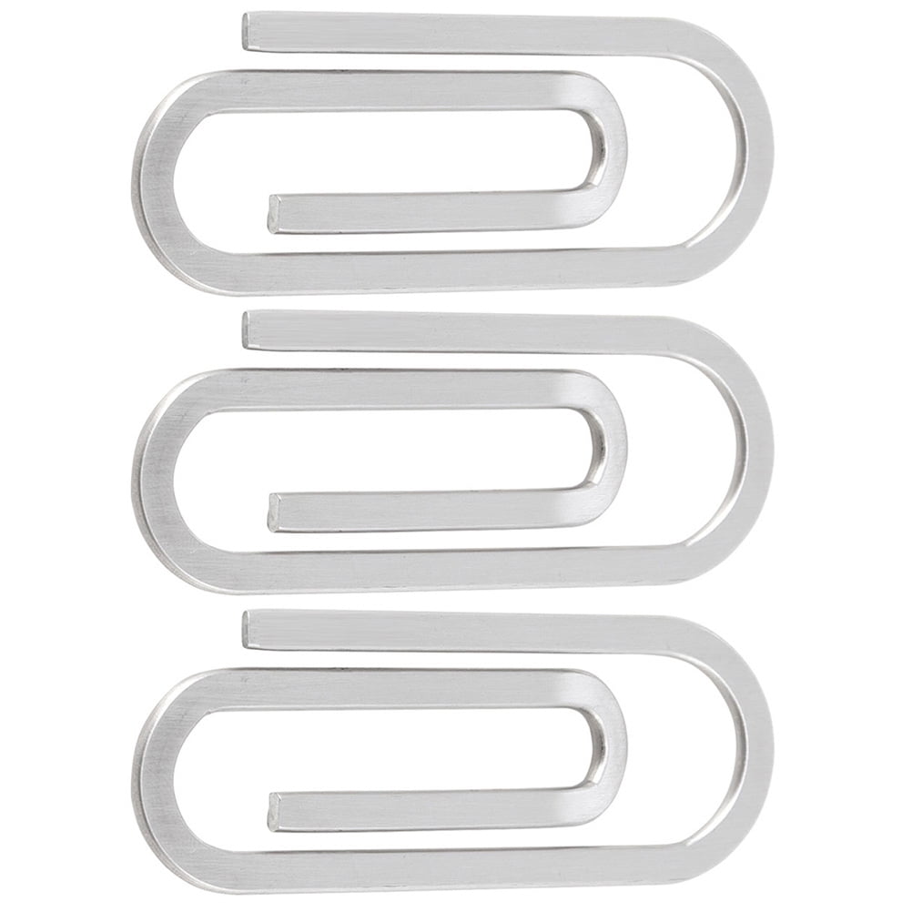 3 Pcs Money Paper Clip File Clips Man Office Silver - Walmart.com