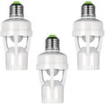 3 Pcs Motion Sensor Light Socket Smart Screw in Light Bulb Outlet ...