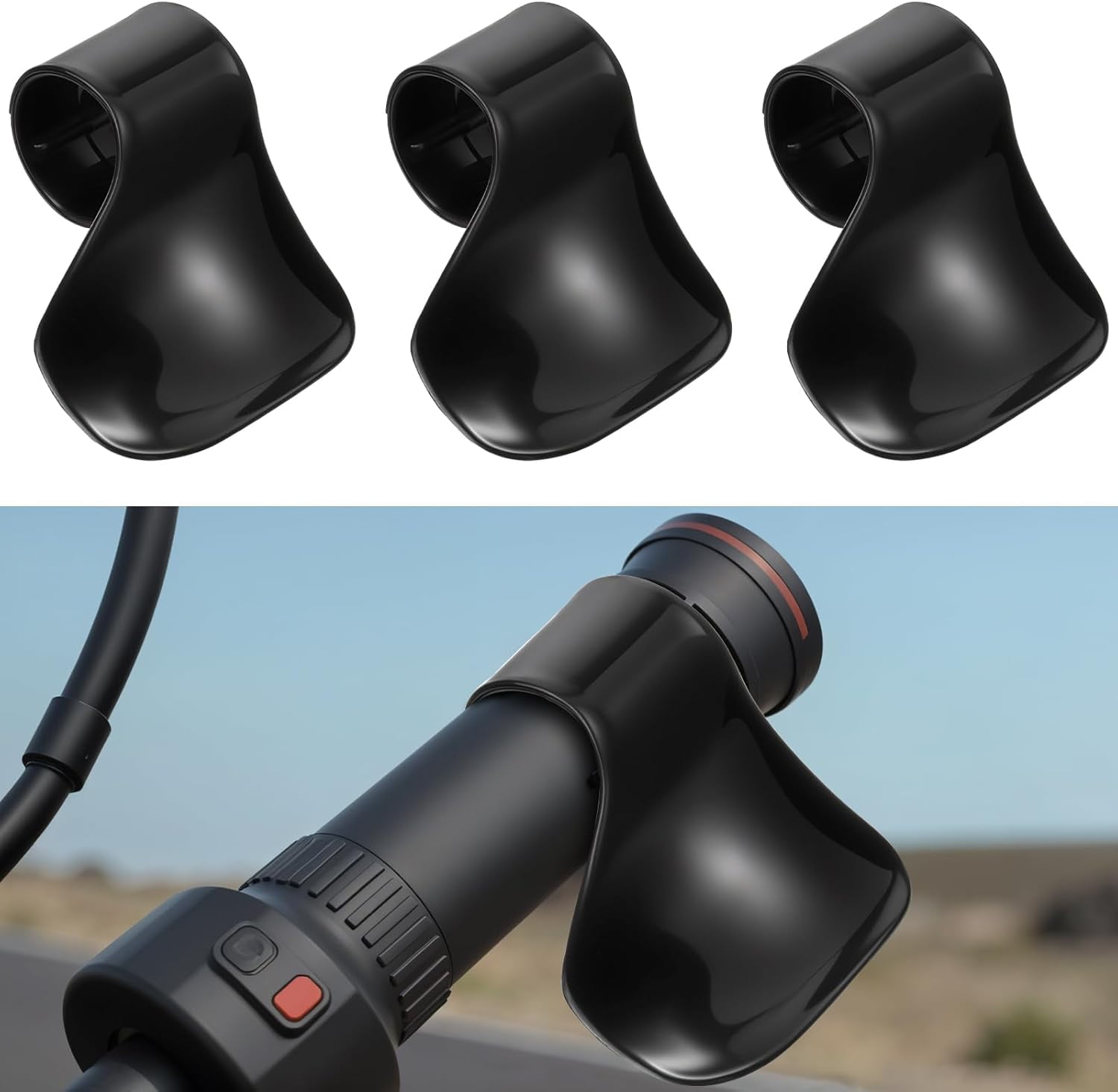 3 Pcs Motorcycle Throttle Assist Cruise Control Grip Mount ABS Plastic ...