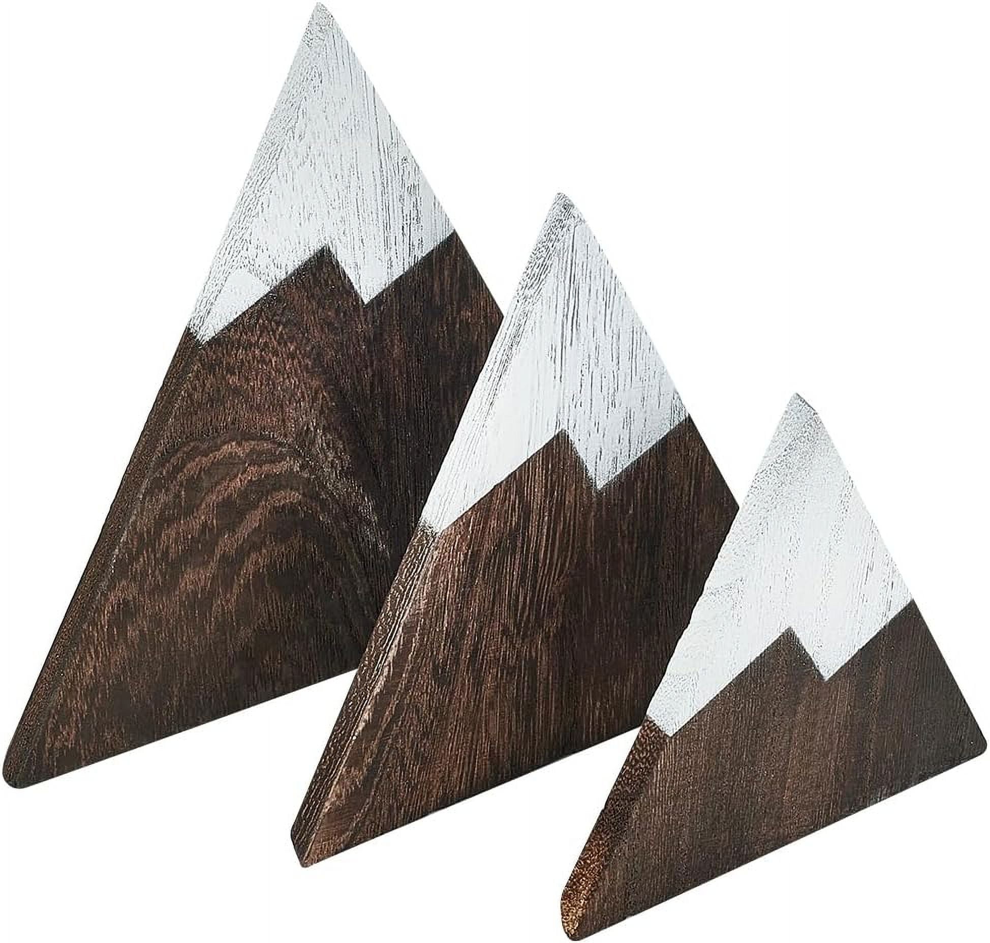 3 Pcs Mountain Shelf Decor 3 Size Wood Mountain Decor Mountain Wood ...