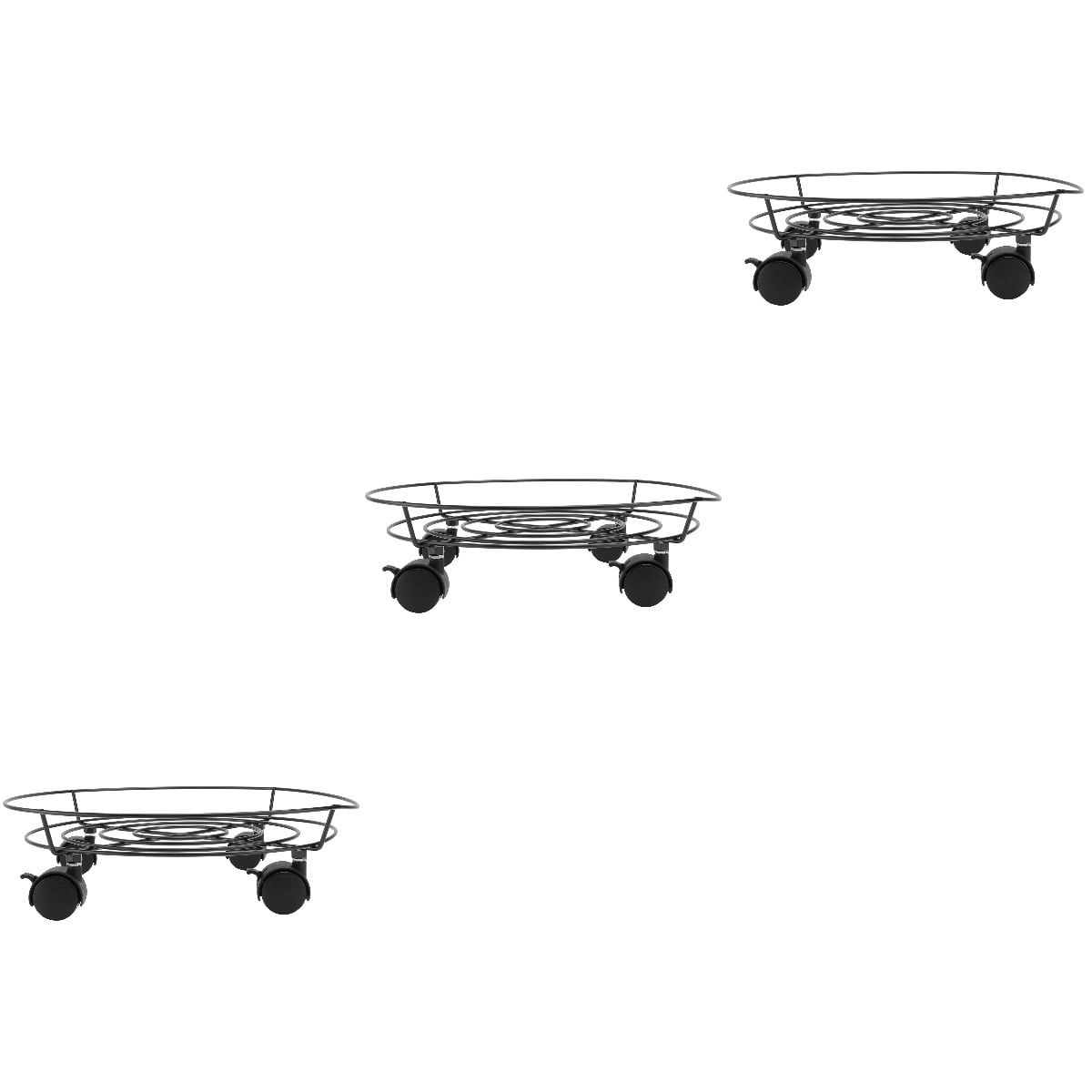 3 Pcs Movable Tray Shelf Plant Pot Lifter Black Flower - Walmart.com