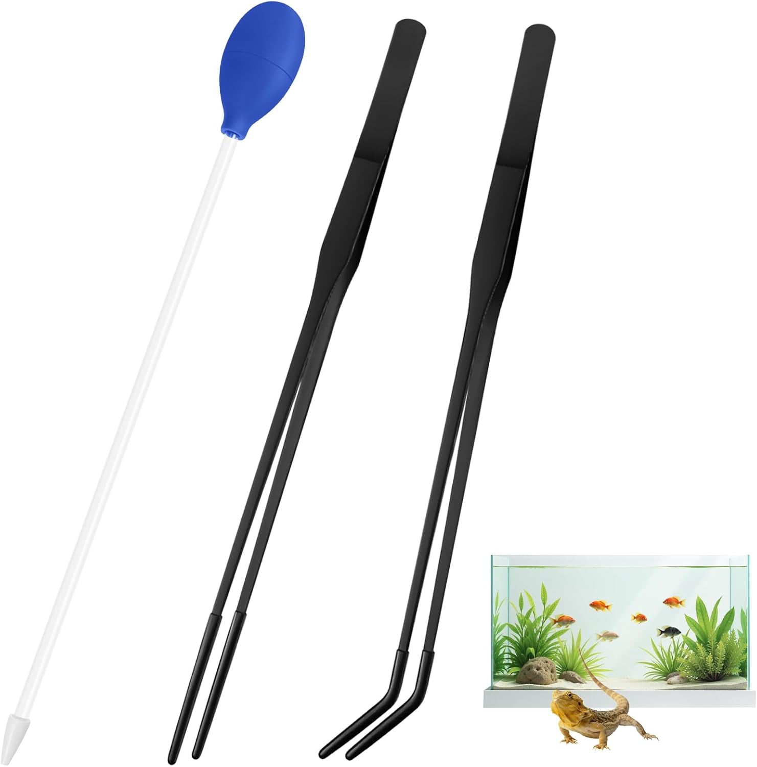 3 Pcs Multi-Functional Axolotl Tank Accessories, Pro-Grade Straight and ...