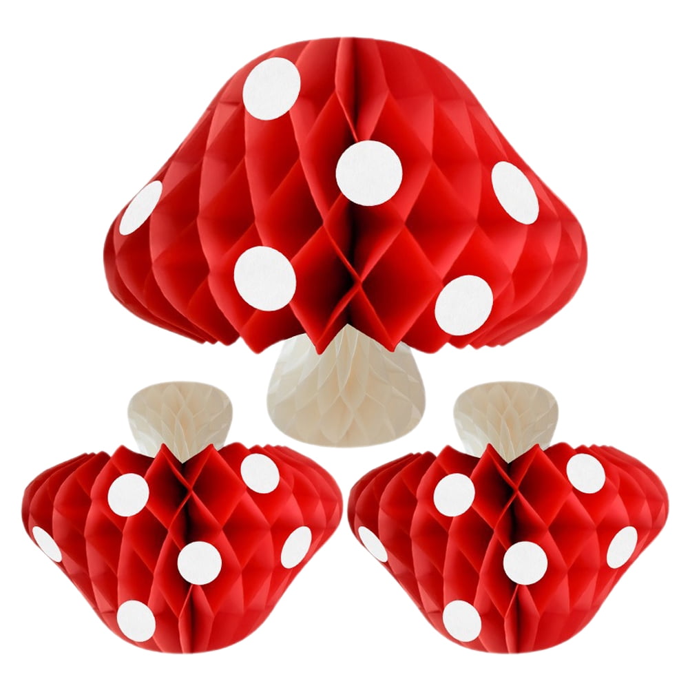 3 Pcs Mushroom Honeycomb Birthday Decor Plaster Decoration Outdoor ...