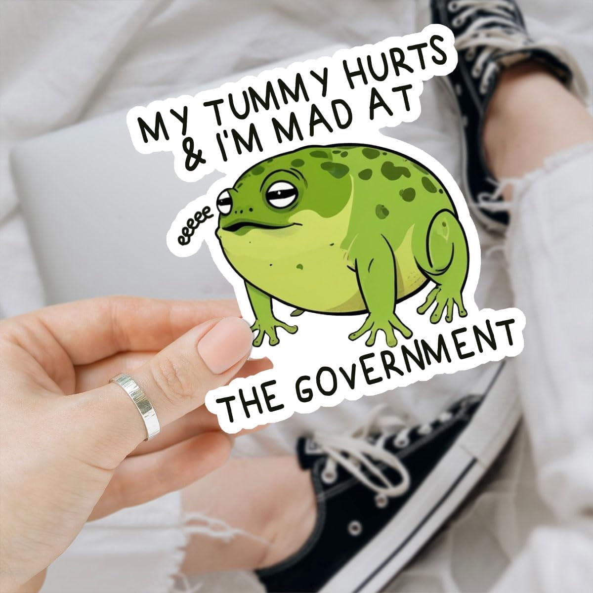 3 Pcs My Tummy Hurts and I'm Mad at The Government Sticker – Funny ...