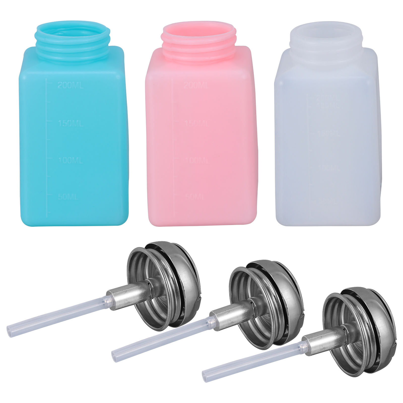 3 Pcs Nail Remover Bottle Empty Press Dispenser Glass Containers for ...
