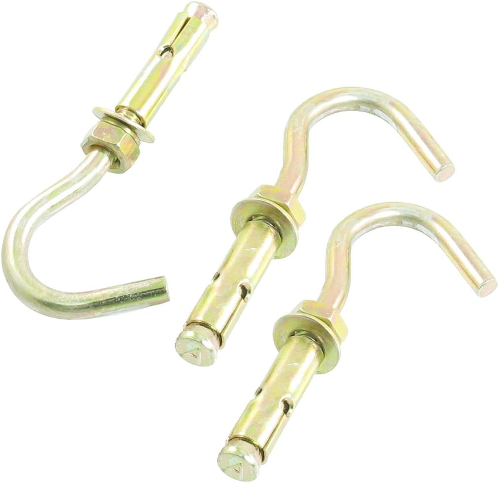 3 Pcs Nails, Screws & Fasteners M8 Brass Tone Expansion Anchor Fastner ...