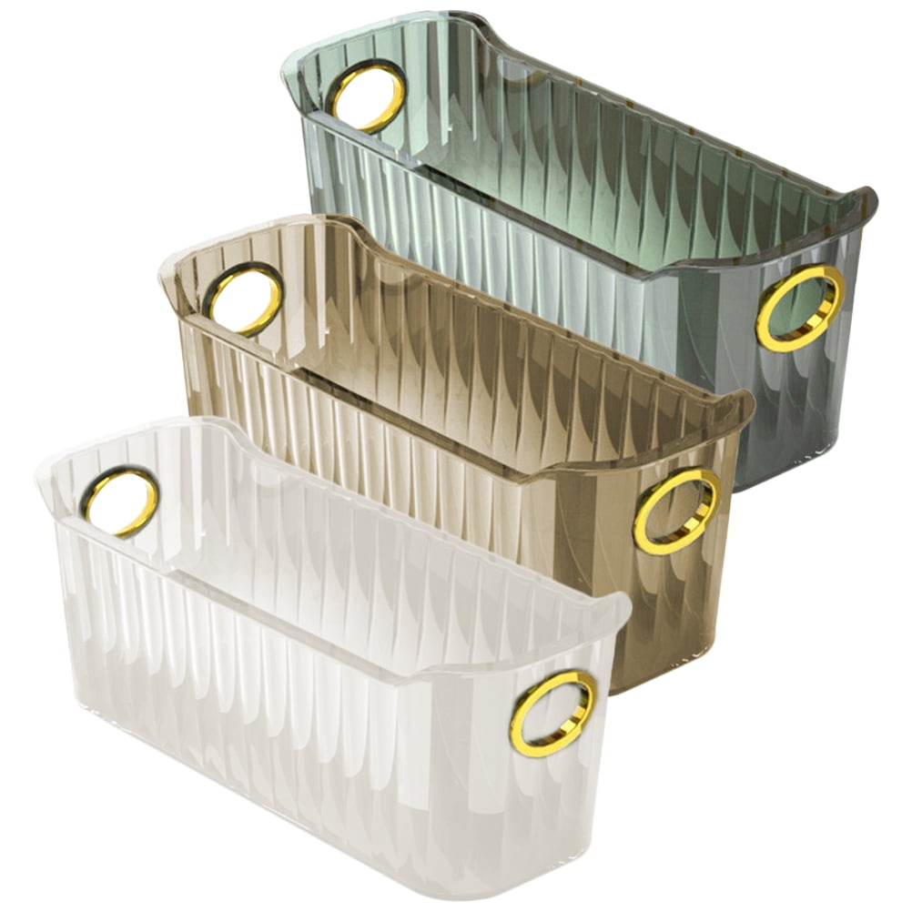 3 Pcs Narrow Storage Box Clear Plastic Drawers Makeup Organizer ...