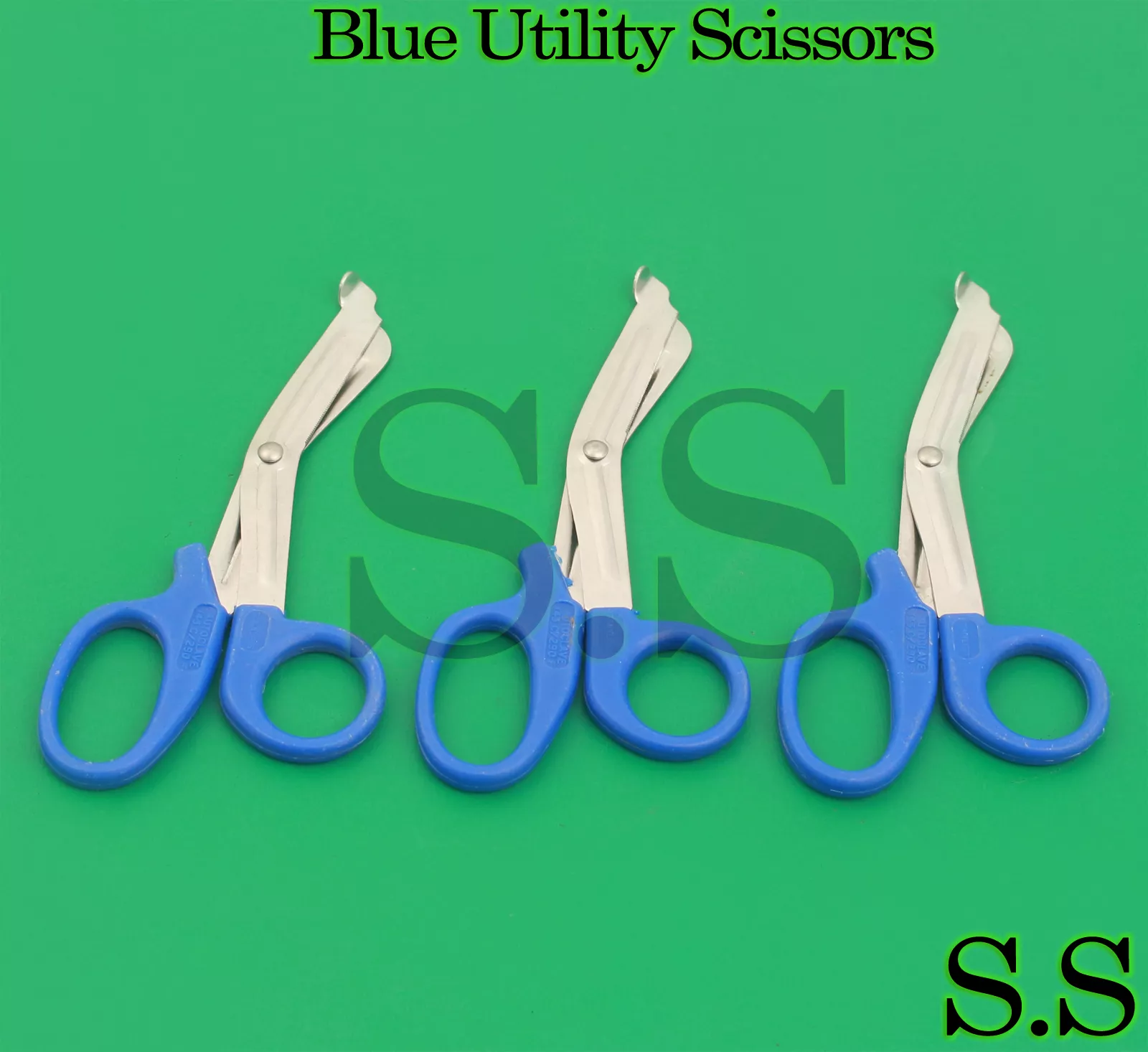 3 Pcs New Blue Utility Scissors 5.5" Multi-Purpose Diy Ems Emt ...