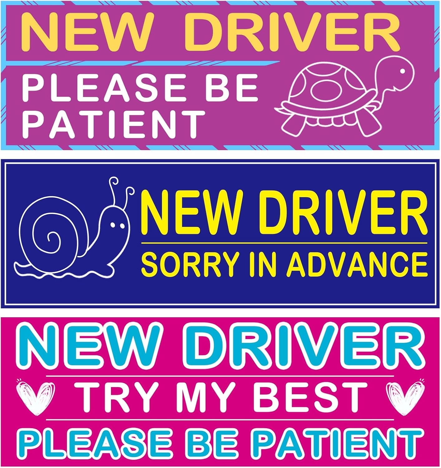 3 Pcs New Driver Magnet, Magnetic Removable Novice and Student Driver ...