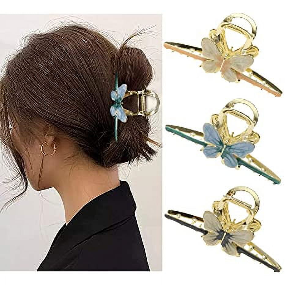 3 Pcs No Slip Claw Clip Hair Clamp Grips for Women Girls Jaw Clips ...