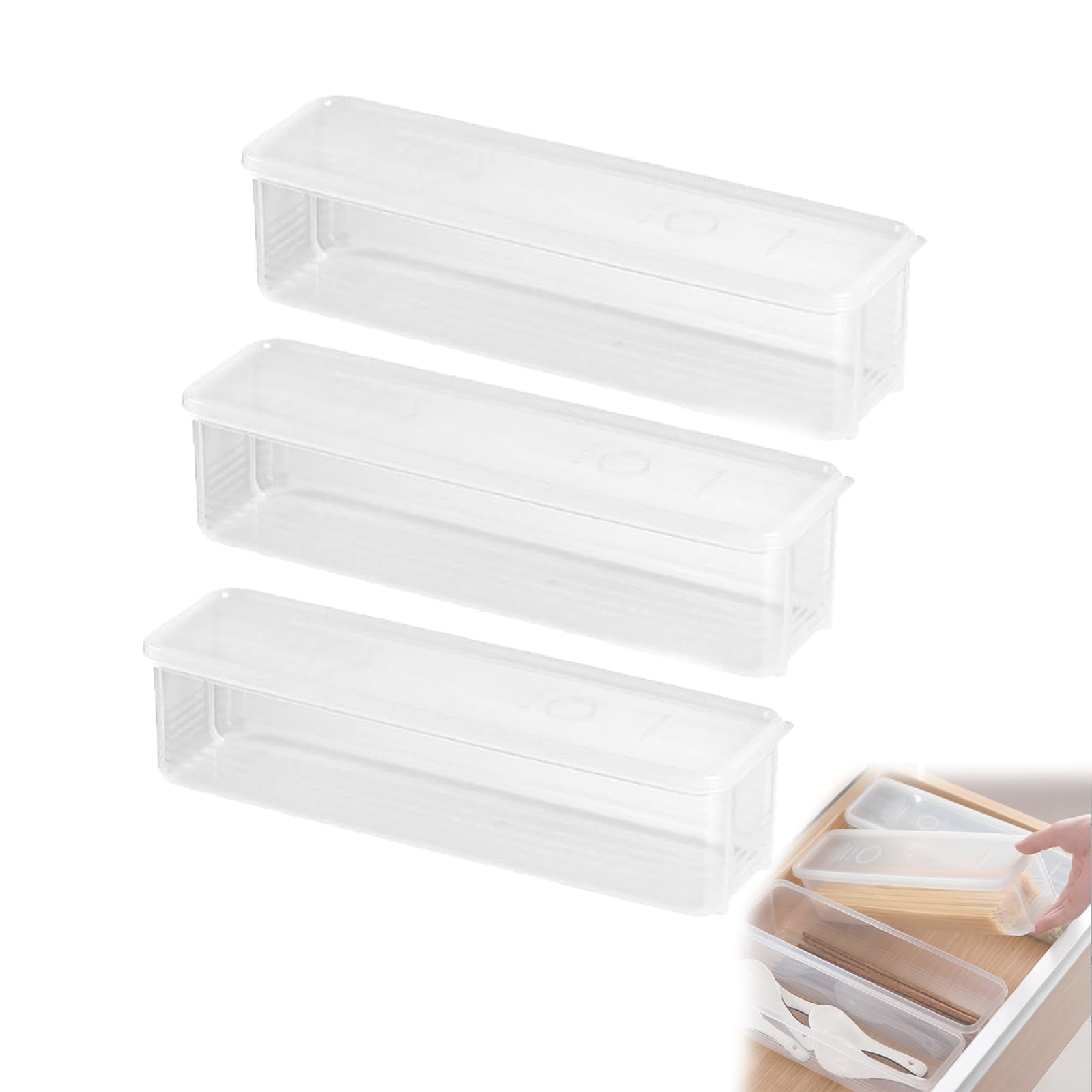 3 Pcs Noodle Preservation Box Transparent Egg Pasta Containers for Fruit Plastic Organizer Box ...