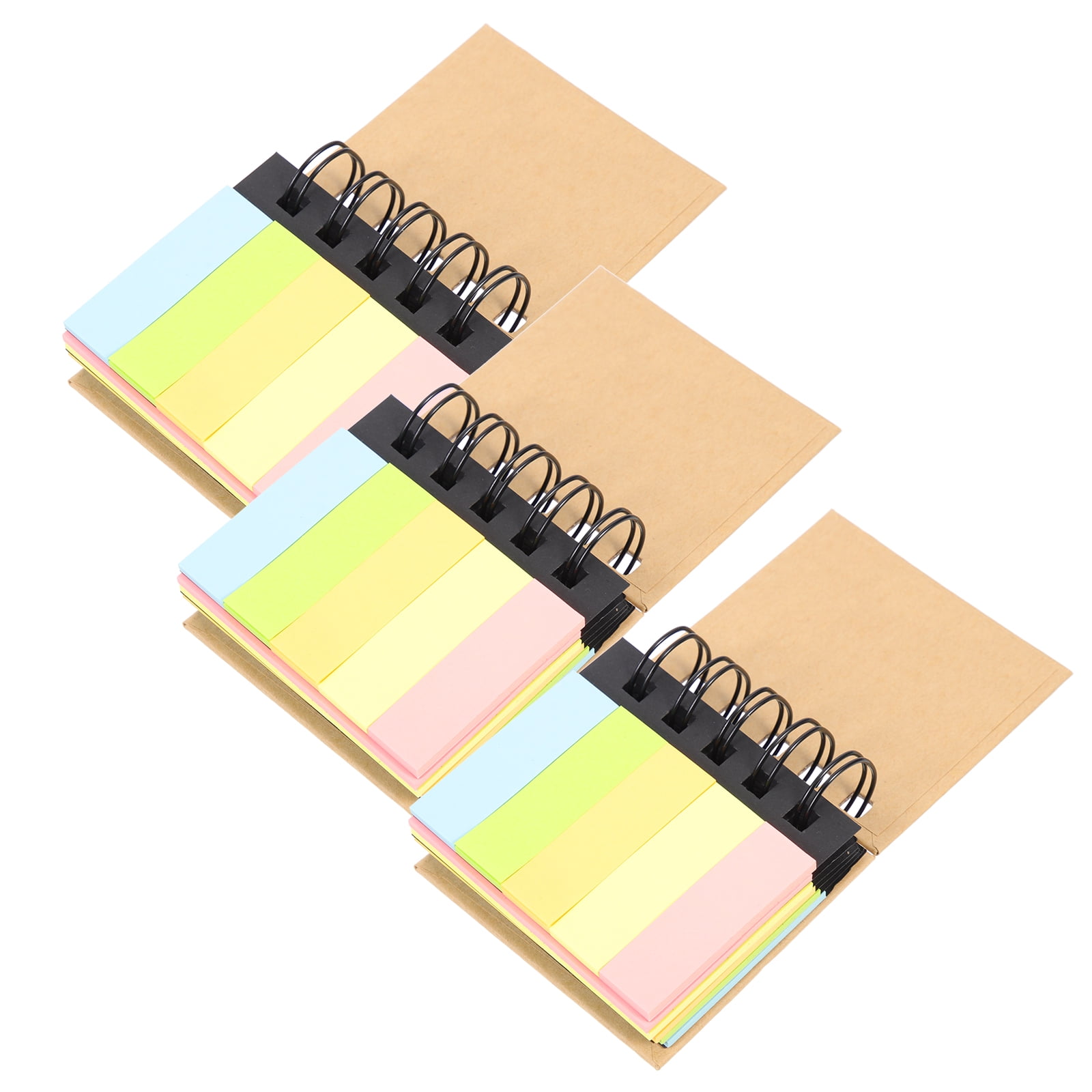 3 Pcs Note Pads Schoolsupplies Color Stickers Spiral Memo Pads Portable ...