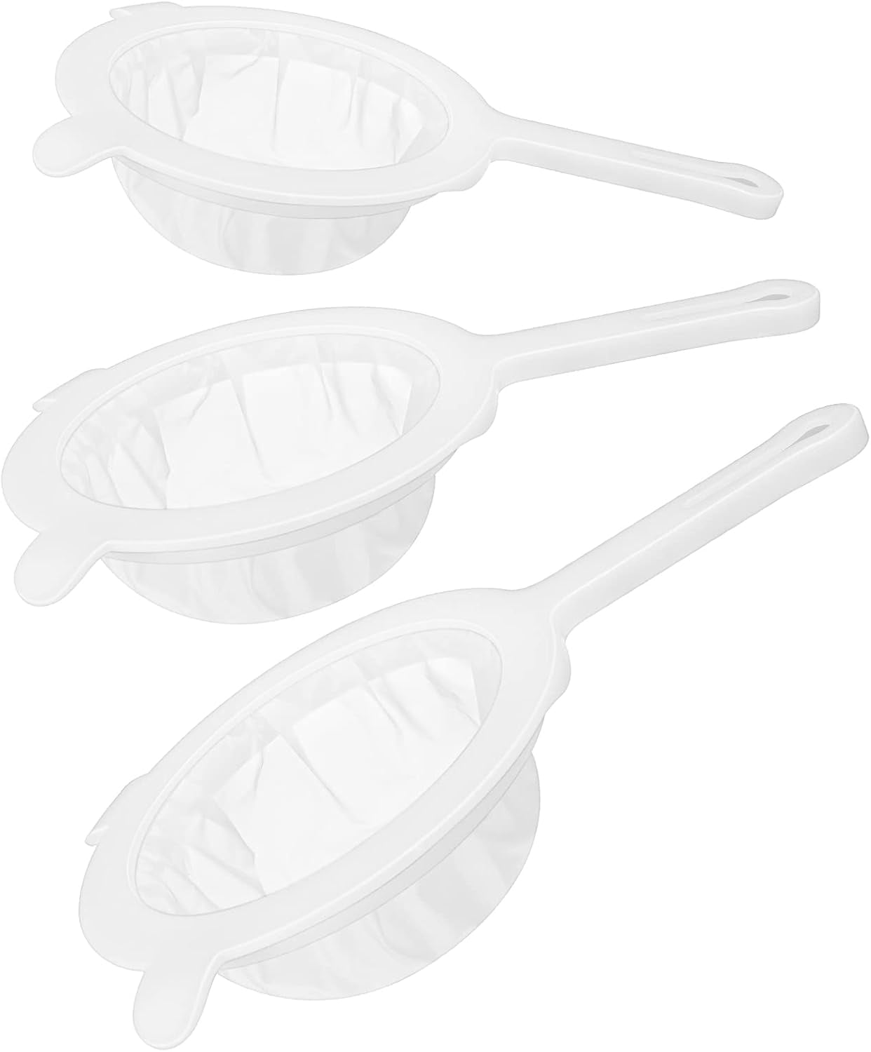 3 Pcs Nylon Mesh Strainer Colander with Handle Food Yogurt Mesh Sieve ...