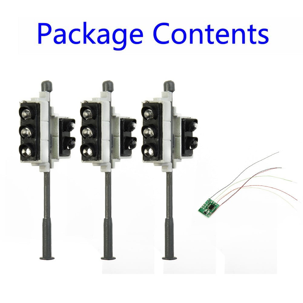 3 Pcs OO Gauge 1:72 Scale Traffic Lights with Pedestrian Signals and ...