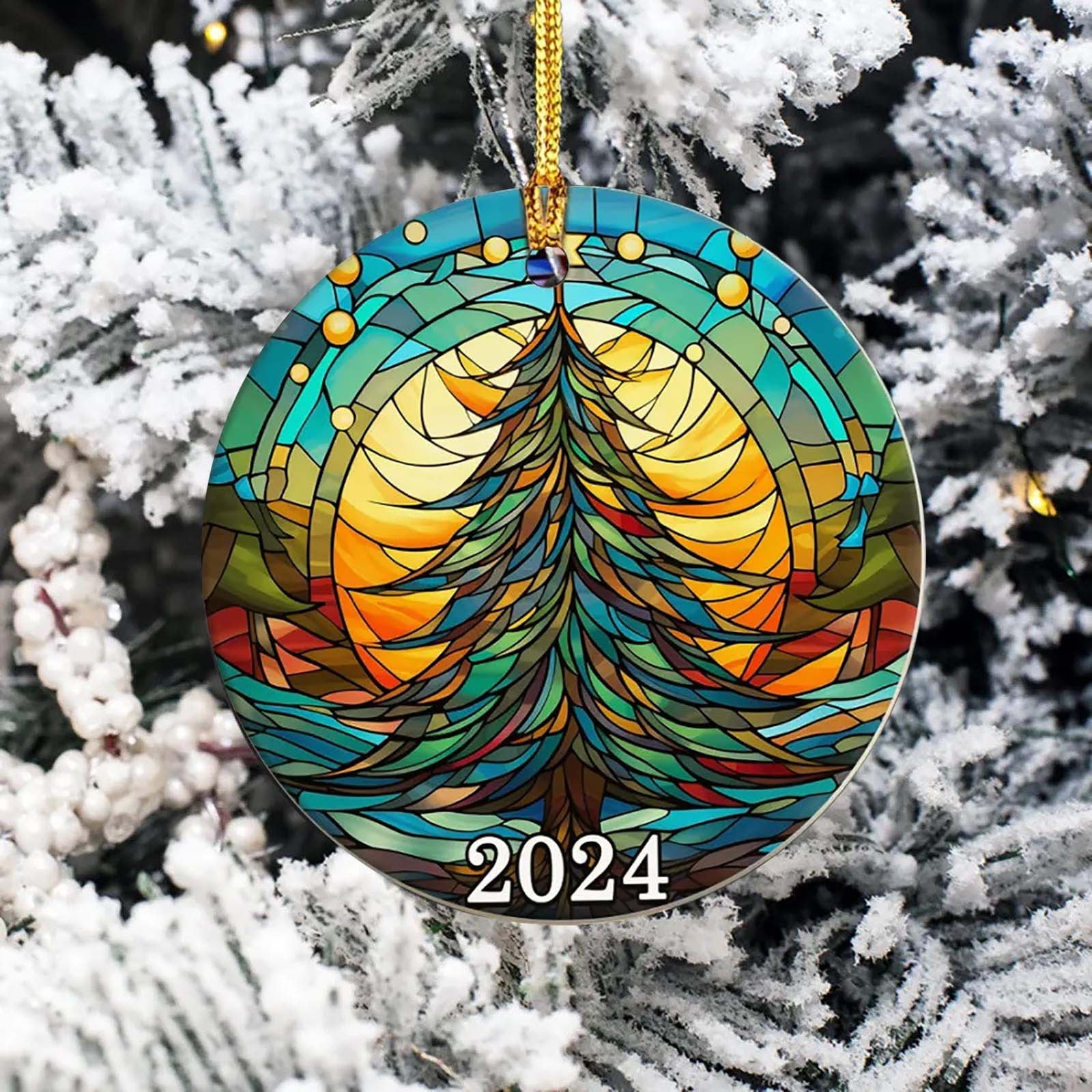 3 Pcs Of Christmas Acrylic Pendant Concave Textured Round Pendant ...