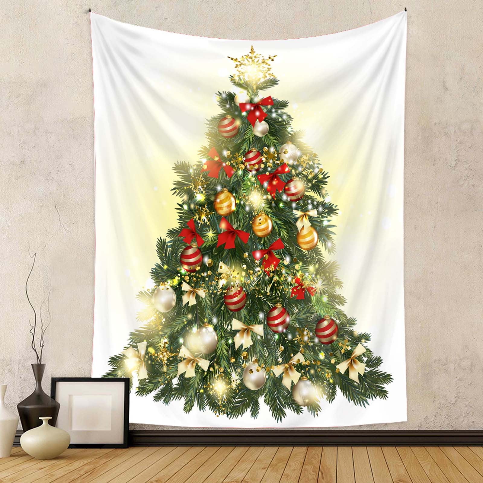 3 Pcs Of Christmas Tree Tapestry Green Tree Decorative Wall Hanging ...