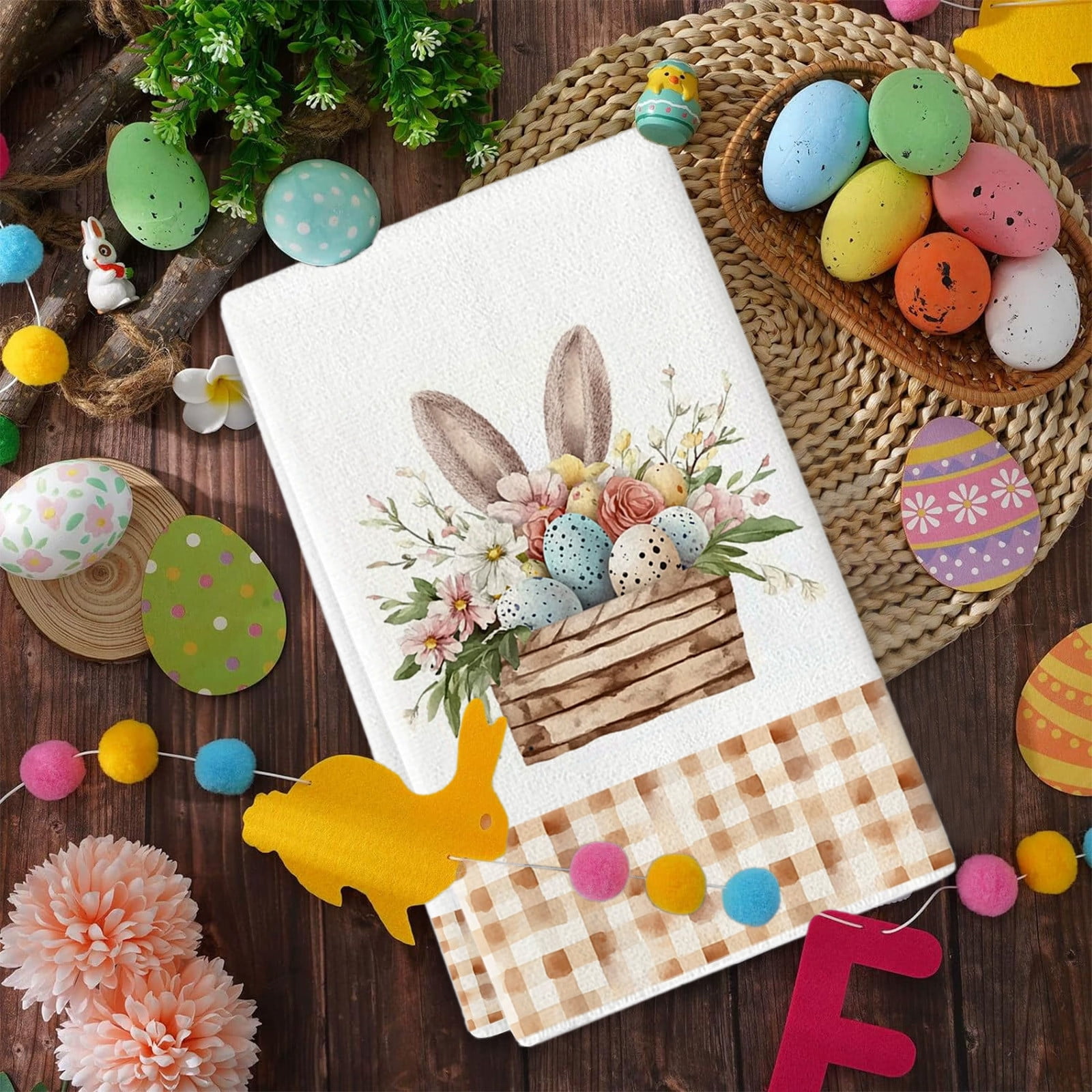 3 Pcs Of Easter Polyester Platter Towel Kitchen Rag Easter Towel ...