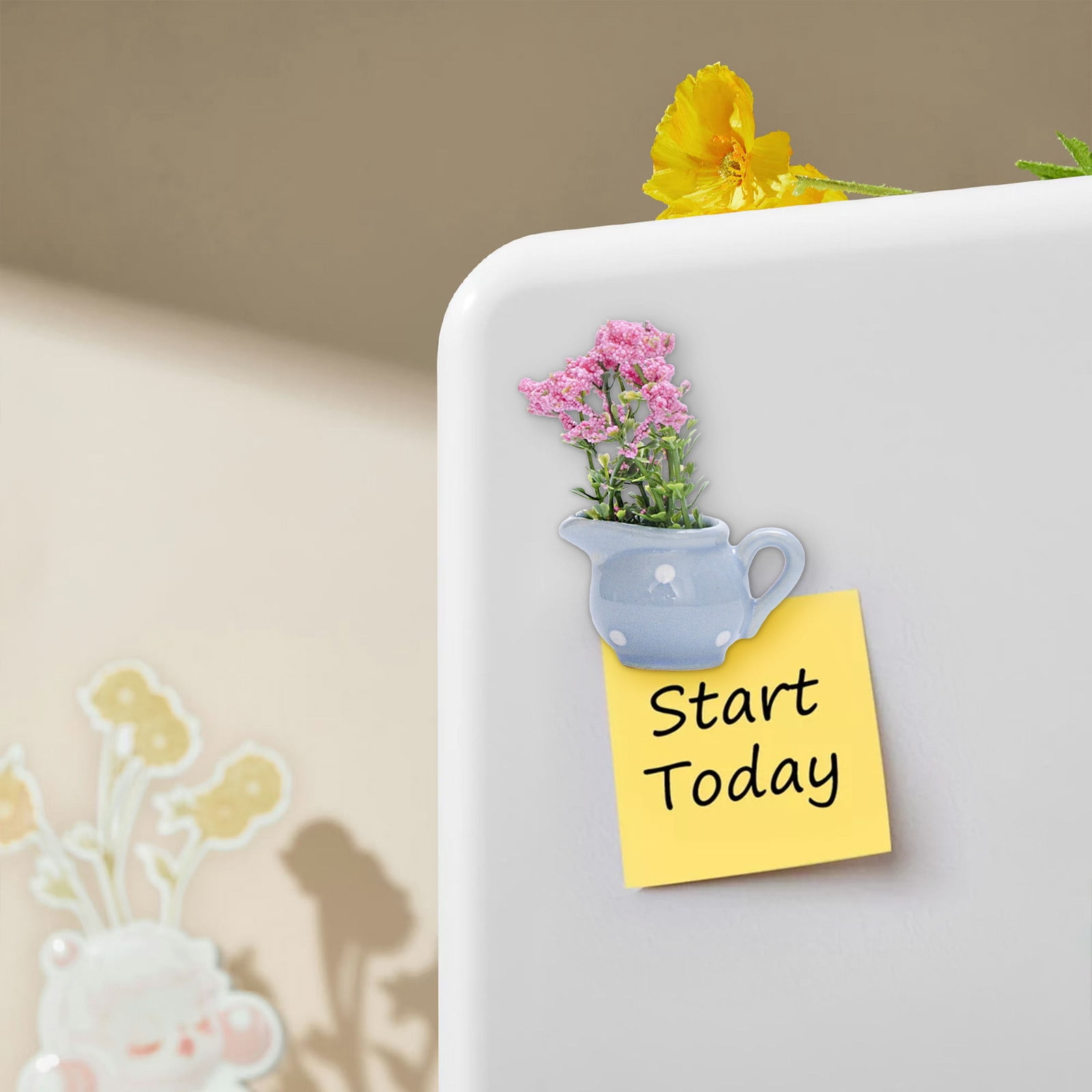 3 Pcs Of Mini Ceramic Vase Refrigerator Sticker Magnet Three ...