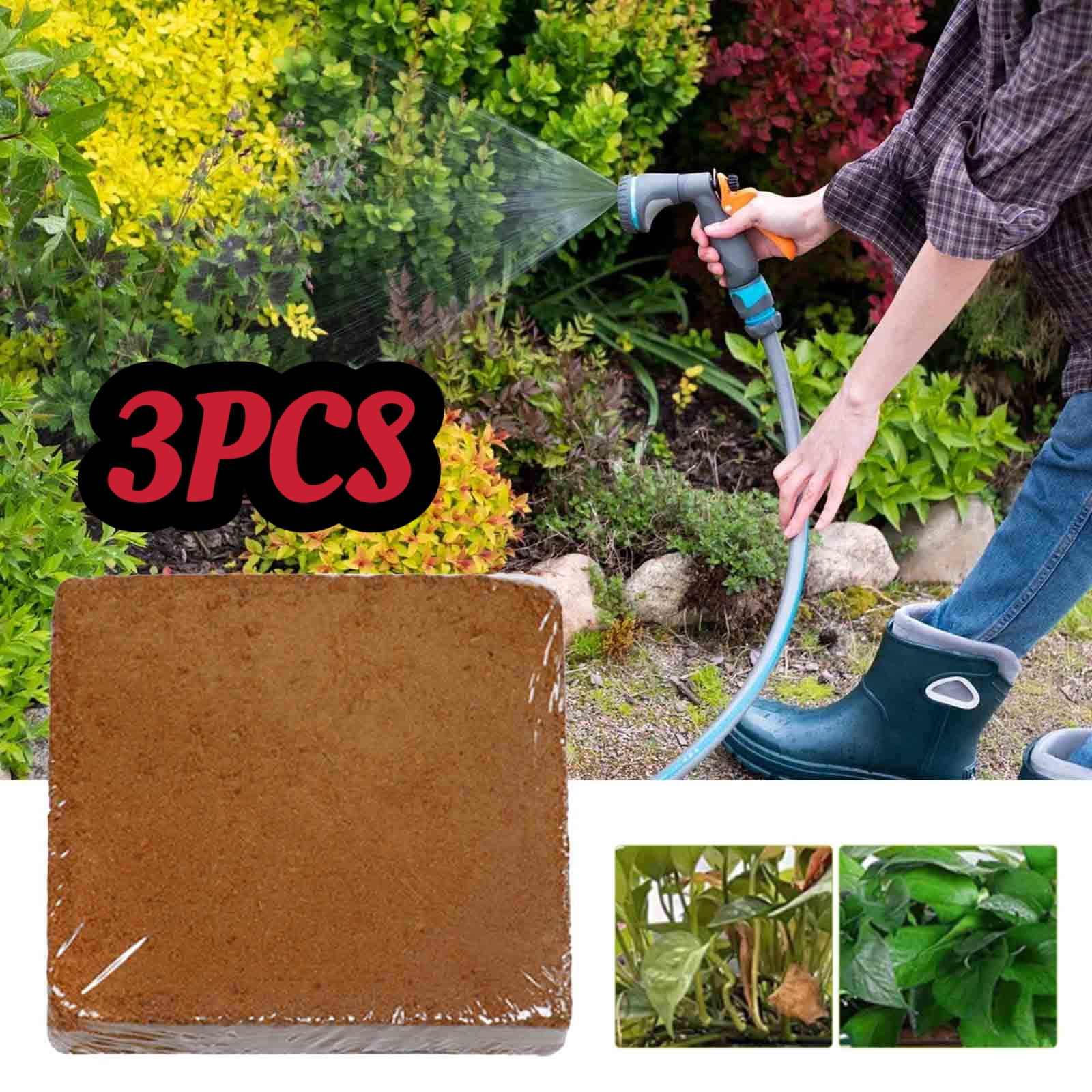 3 Pcs Organic Coco Coir Compressed Coconut Coir Brick Coconut Fiber ...