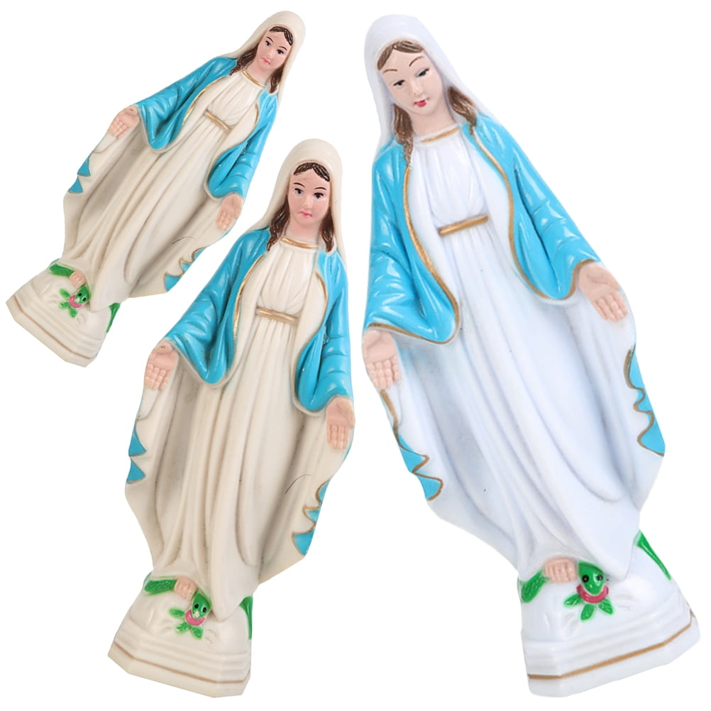 3 Pcs Ornament Virgin Mary Model Decor for Home Virgin Mary Garden ...