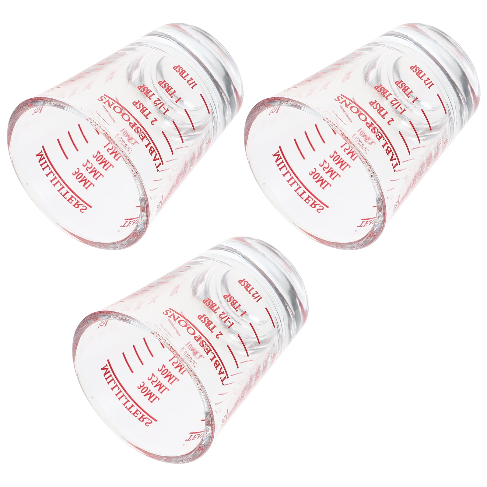 3 Pcs Ounce Cup Glass Measuring Bar Jigger Jug Liquid Cups Coffee Mugs ...
