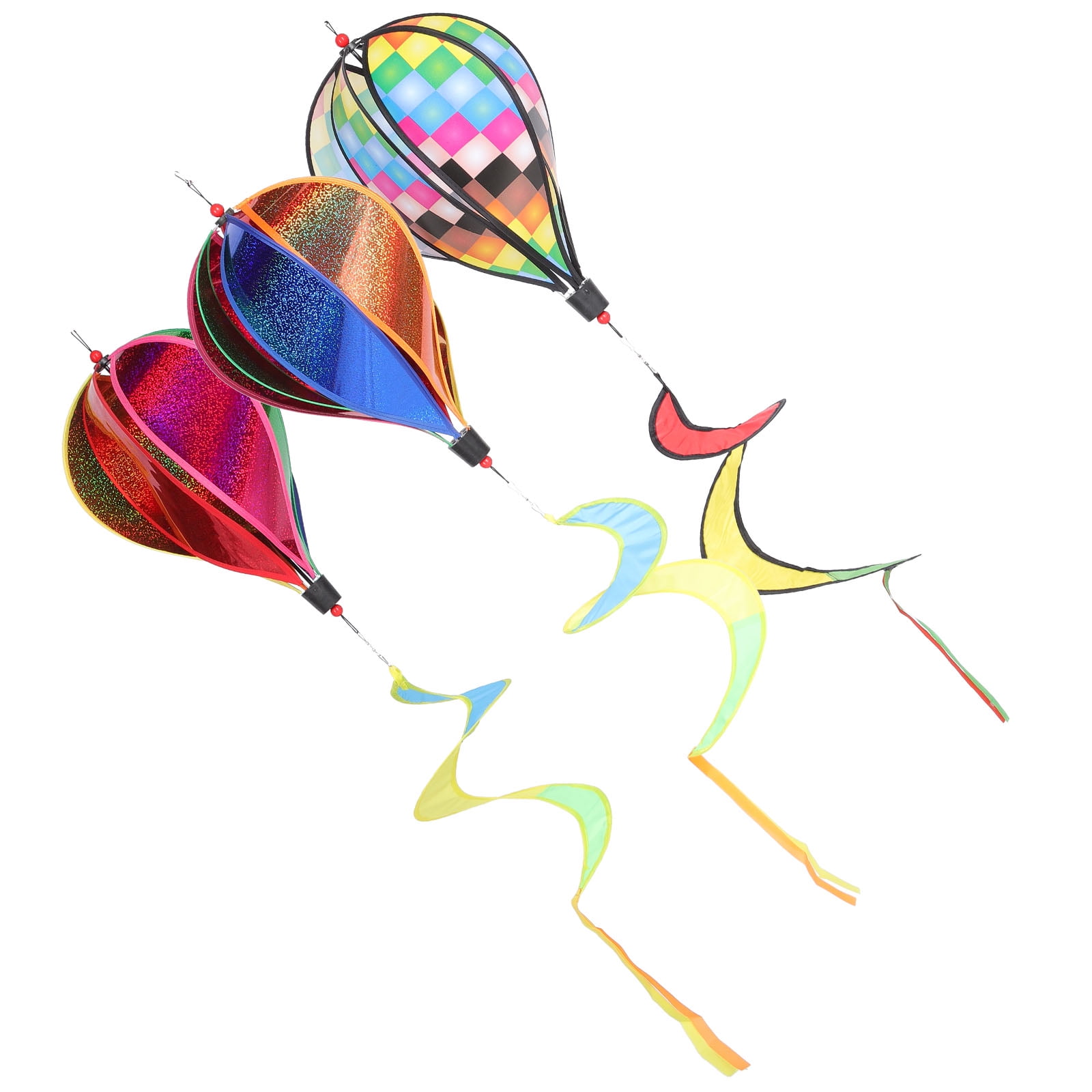 3 Pcs Outdoor Wind Spinner Rainbow Pinwheel Hot Air Balloon Windmill ...