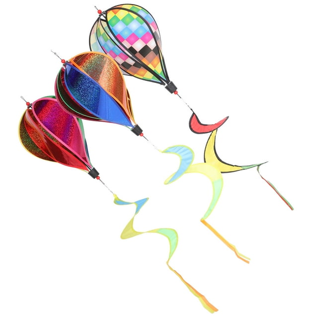 3 Pcs Outdoor Wind Spinner Rainbow Pinwheel Hot Air Balloon Windmill ...