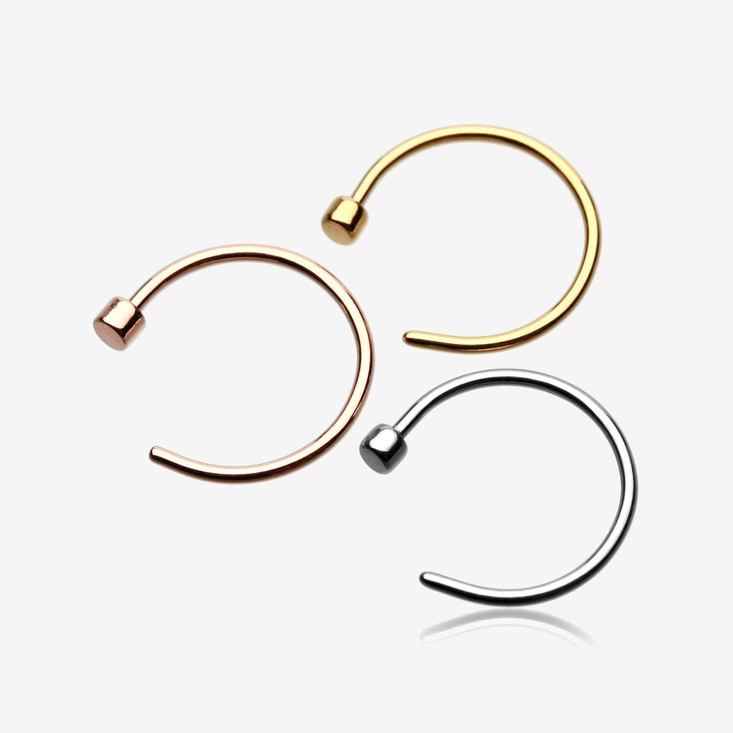 3 Pcs Pack of Basic Steel Nose Hoops-Assorted - Walmart.com