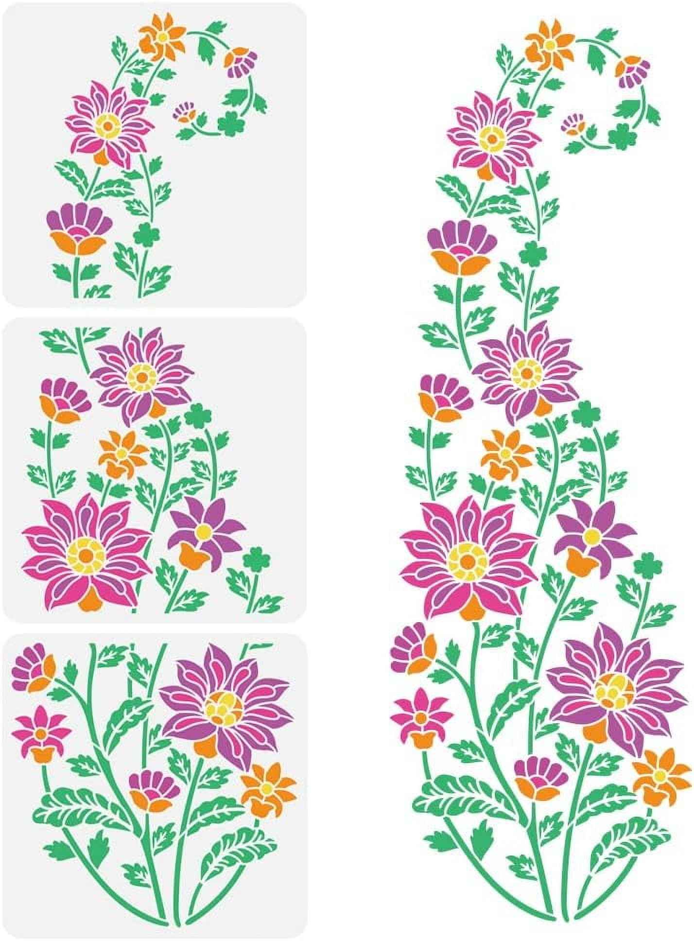3 Pcs Paisley Painting Stencil 11.8x11.8inch Reusable Tall Paisley ...