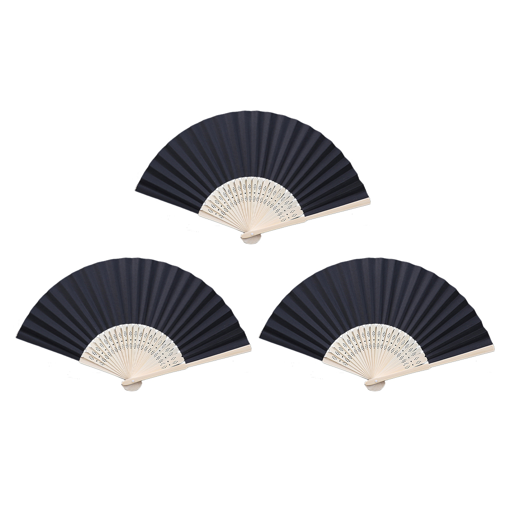 3 Pcs Paper Fan Bamboo Folding Blank Fans Wedding Decorations for ...