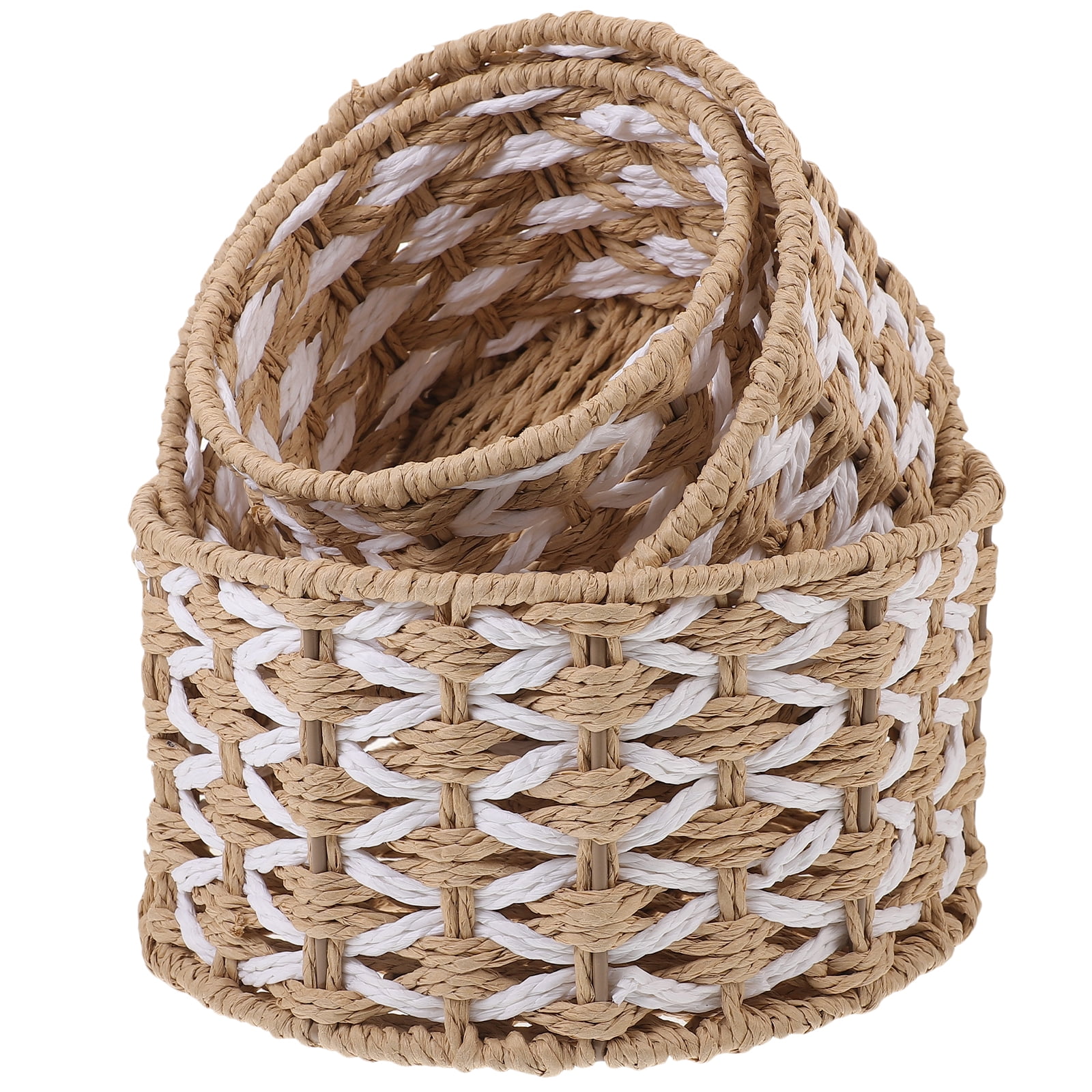 3 Pcs Paper Rope Storage Basket Baskets Woven Organization Bins ...