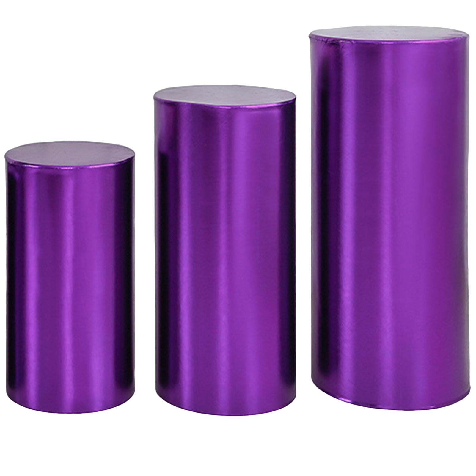 3 Pcs Party Cylinder Pedestal Stand Cover Plinth Pillar Decorative ...