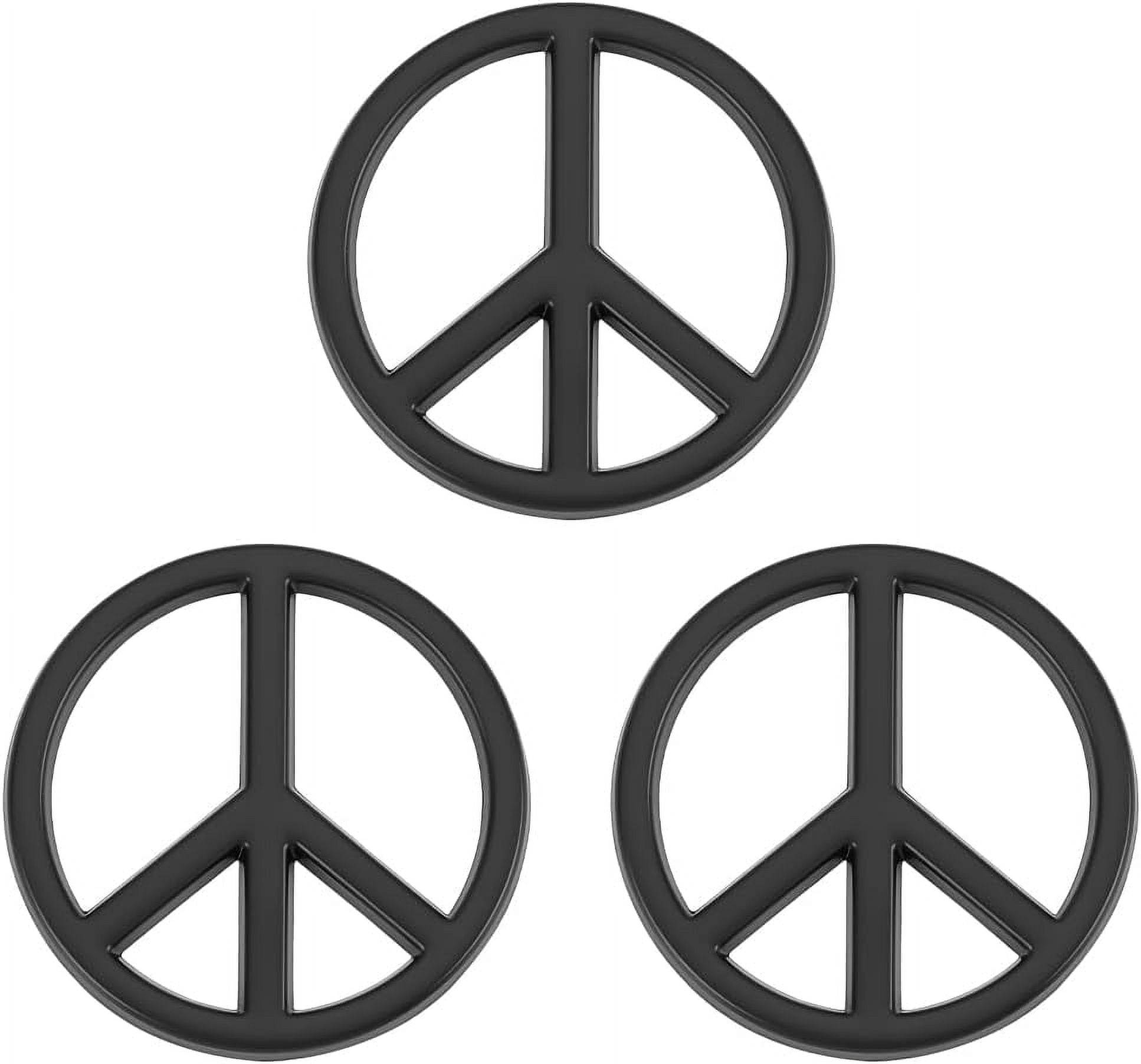 3 Pcs Peace Sign Car Sticker Self-Adhesive Metal Peace Sign Decal ...
