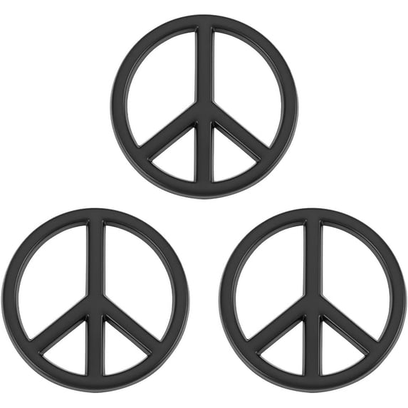 3 Pcs Peace Sign Car Sticker Self-Adhesive Metal Peace Sign Decal ...