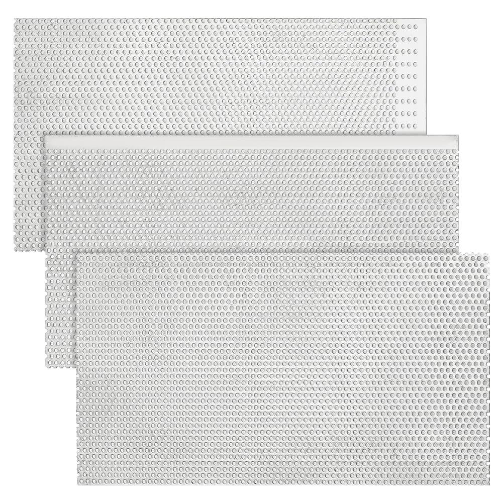 3 Pcs Perforated Metal Sheets 1.5mm Hole Mesh Stagger Expanded Sheet 1 ...