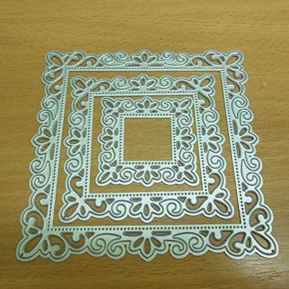 3 Pcs Pierced Square Frame Cutting Dies,Frame Die Cuts,DIY Scrapbooking ...