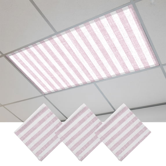 3 Pcs Pink Stripes Fluorescent Light Covers Modern Abstract Linens ...