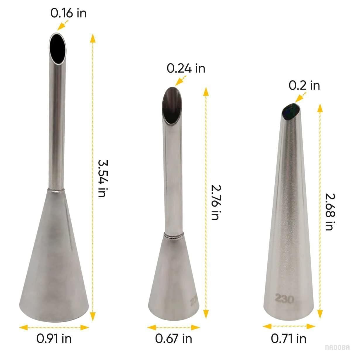 3 Pcs Piping Tips Set Easy to Use & Clean Stainless Steel Frosting Tips ...