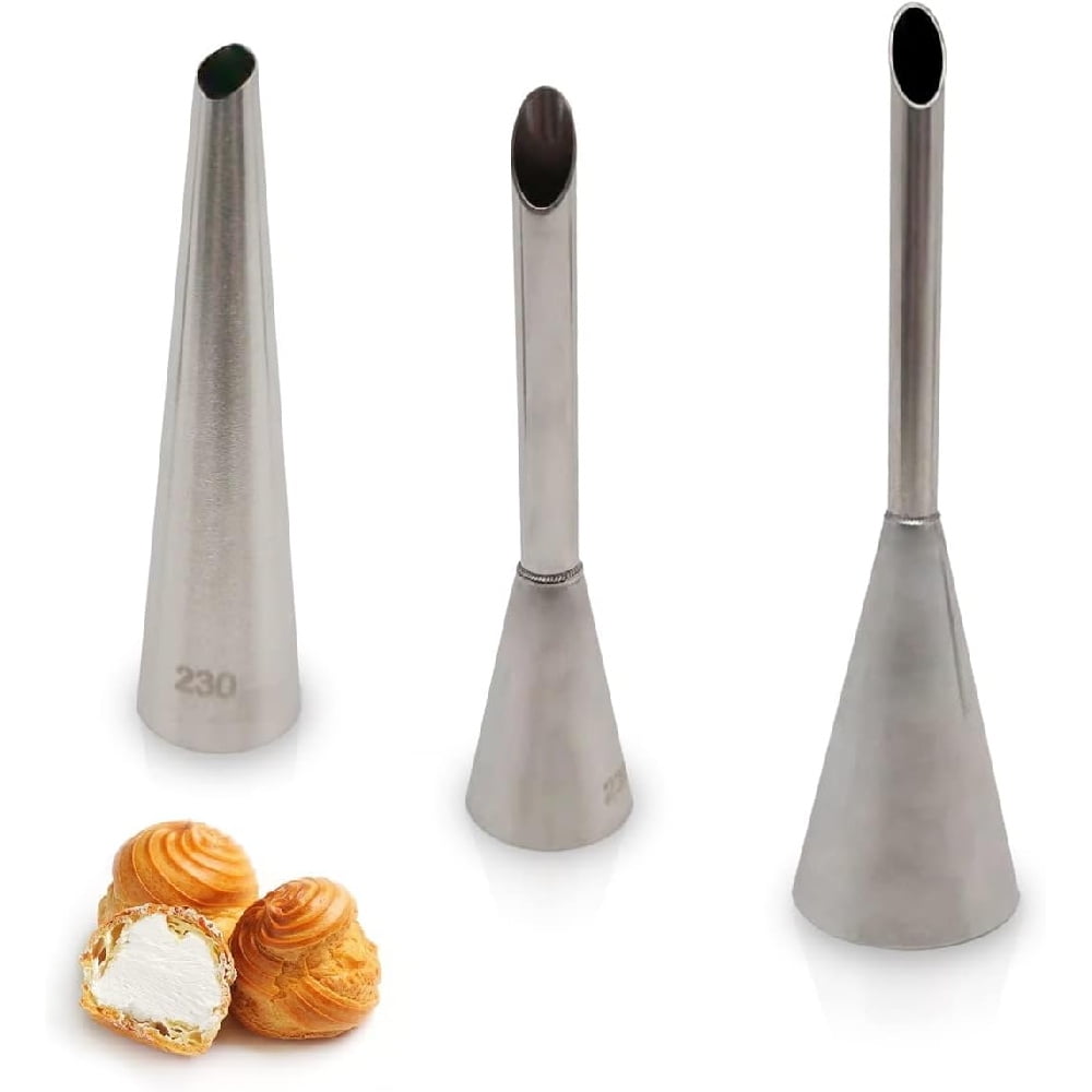 3 Pcs Piping Tips Set – Easy-to-Use & Clean Stainless Steel Frosting ...