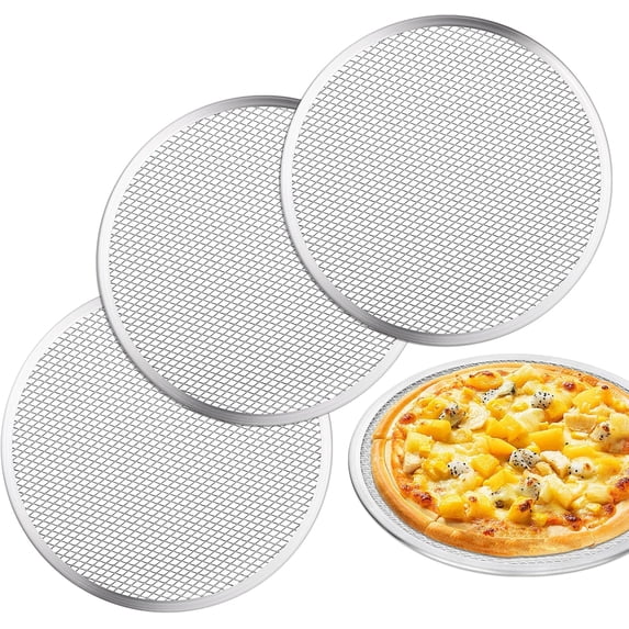 3 Pcs Pizza Screen, 12 Inch Pizza Pan for Oven, Nonstick Pizza Tray for ...