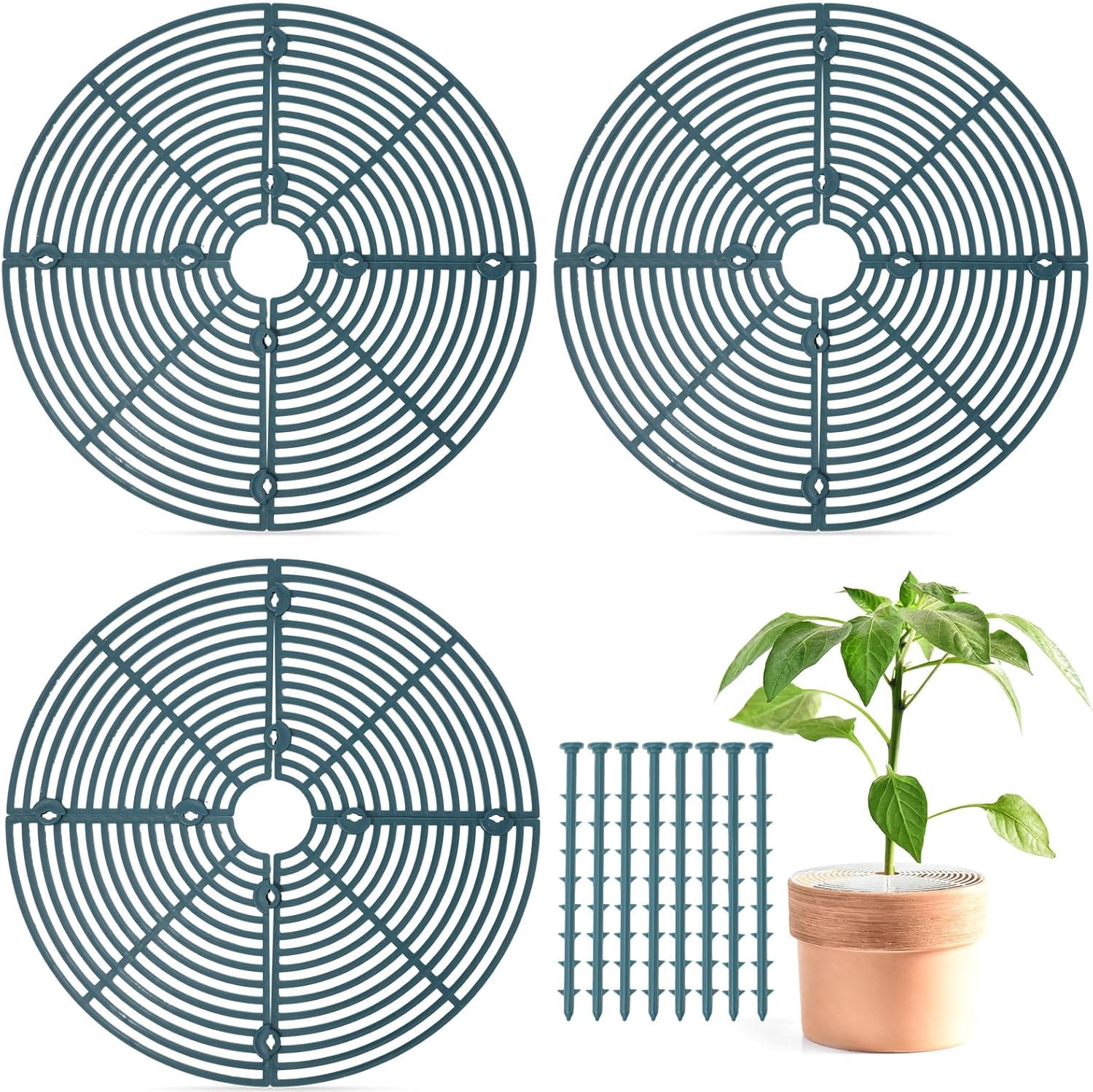 3 Pcs Plant Pot Cover Plant Protector from Animal Flower Pot Grid with ...