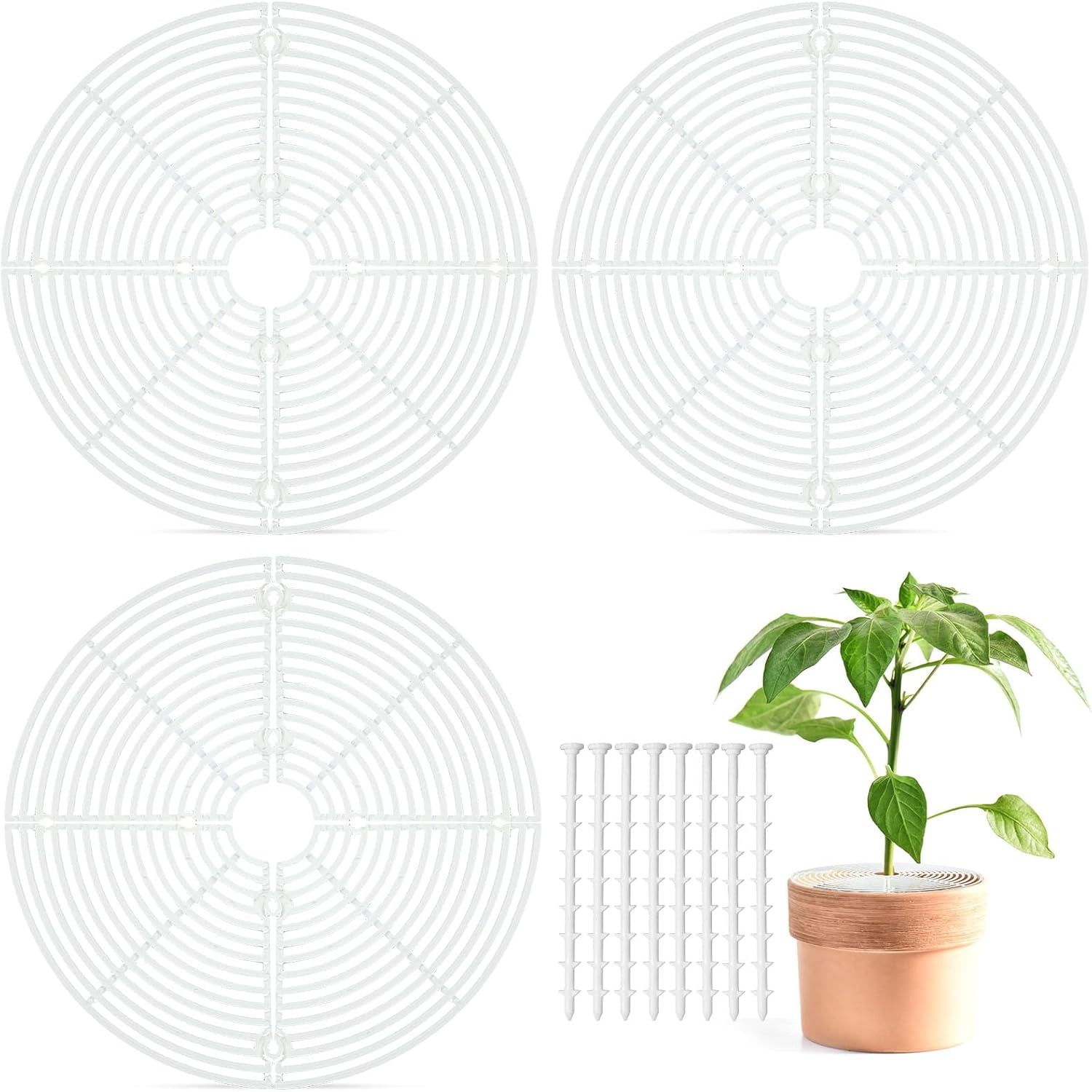 3 Pcs Plant Pot Cover Plant Protector from Animal Flower Pot Grid with ...