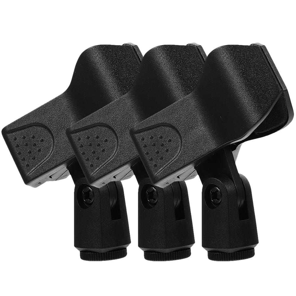3 Pcs Plastic Mic Holder Clamp Univeral with Stand Gooseneck Microphone ...