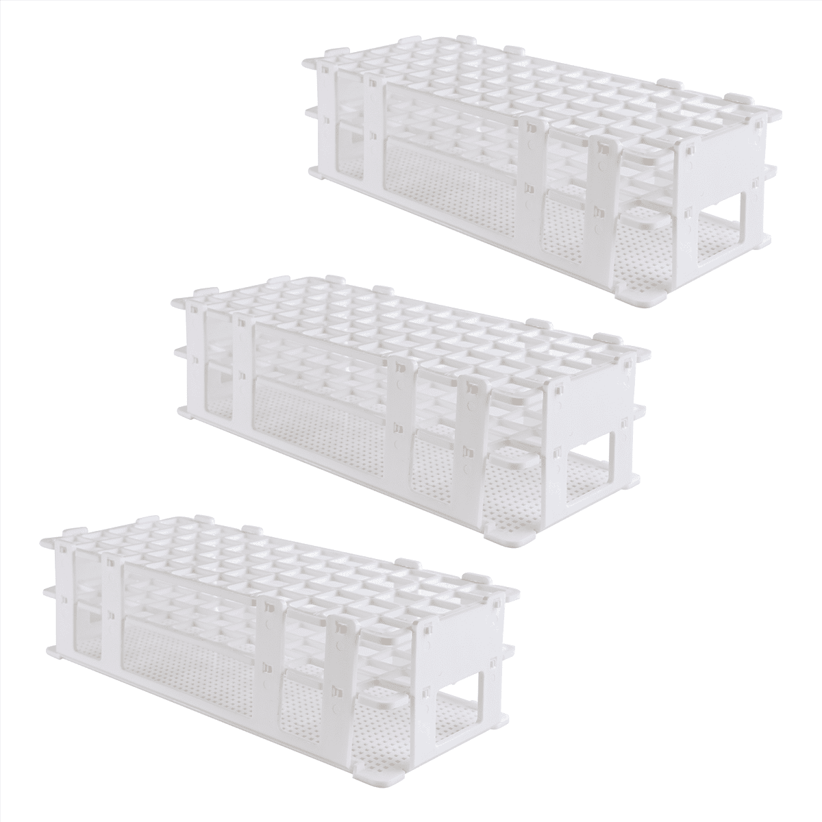 3 Pcs Plastic Test Tube Holders, 60 Holes, for 16 mm Test Tubes, White ...