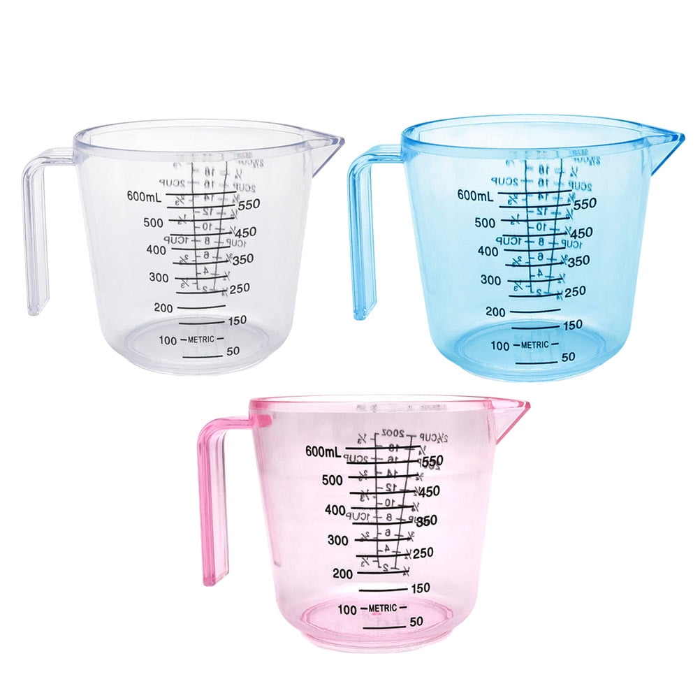 3 Pcs Plastic Transparent Measuring Cup High-capacity Cup Clear Measure ...